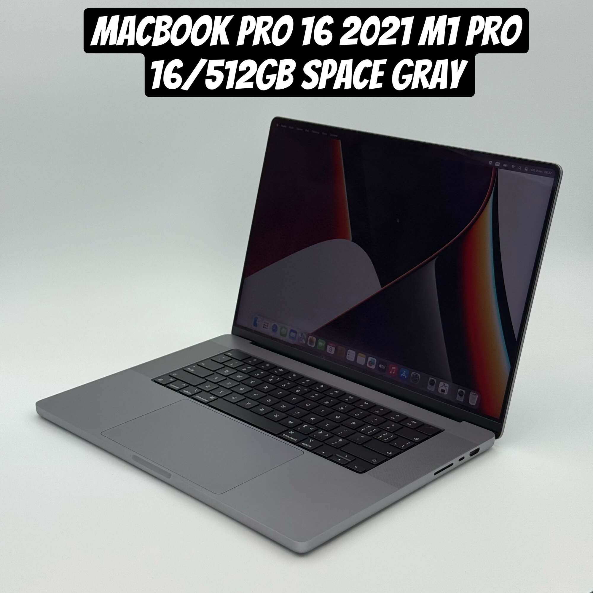 16.2" Ноутбук Apple Macbook Pro 16 (2021) 3456×2234, Apple M1 Pro, RAM 16 ГБ, LPDDR5, SSD 512 ГБ, Apple graphics 16-core, macOS, MK183HN/A, серый космос, английская раскладка