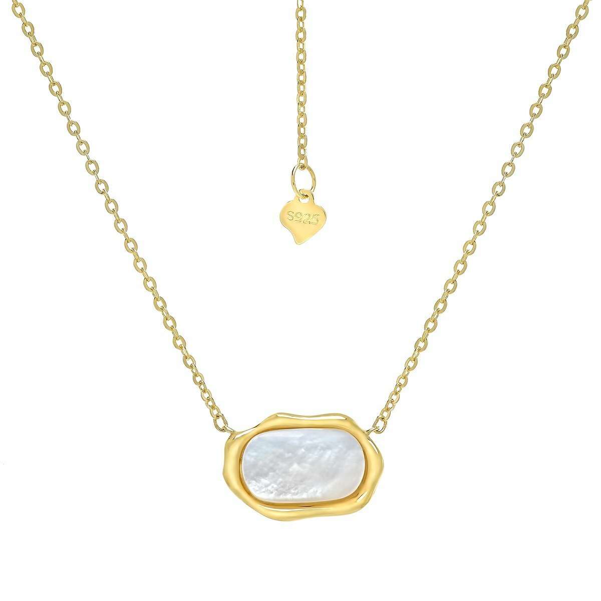 Колье lunalu, серебро, 925 проба, перламутр