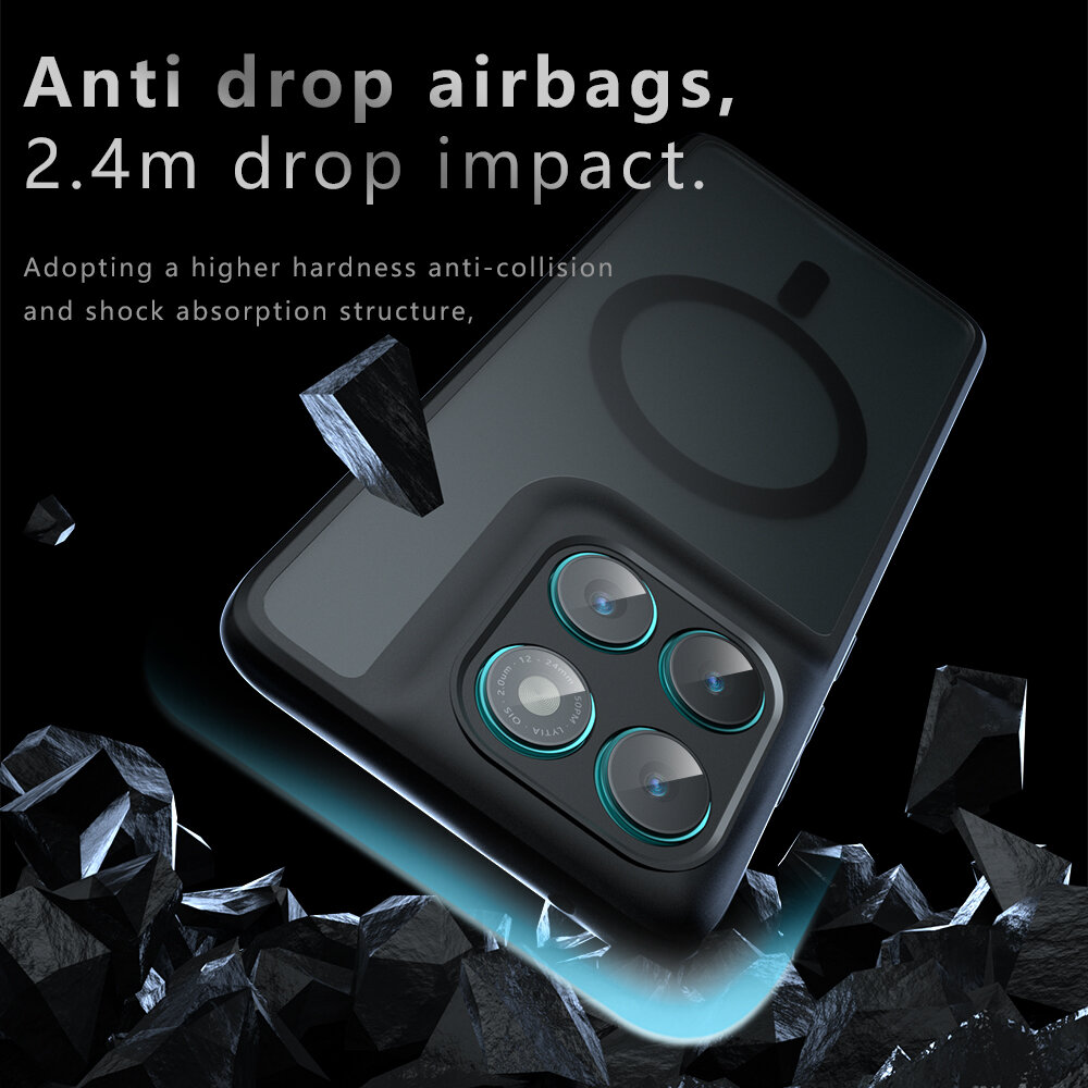 Подходит для Moto Edge 60 Pro / Motorola Edge 60 Pro Чехол для смартфона, подставка, полупрозрачный,360° Полная защита, накладка, поликарбонат (PC), MagSafe, защита камеры, ударопрочный, усиленные углы