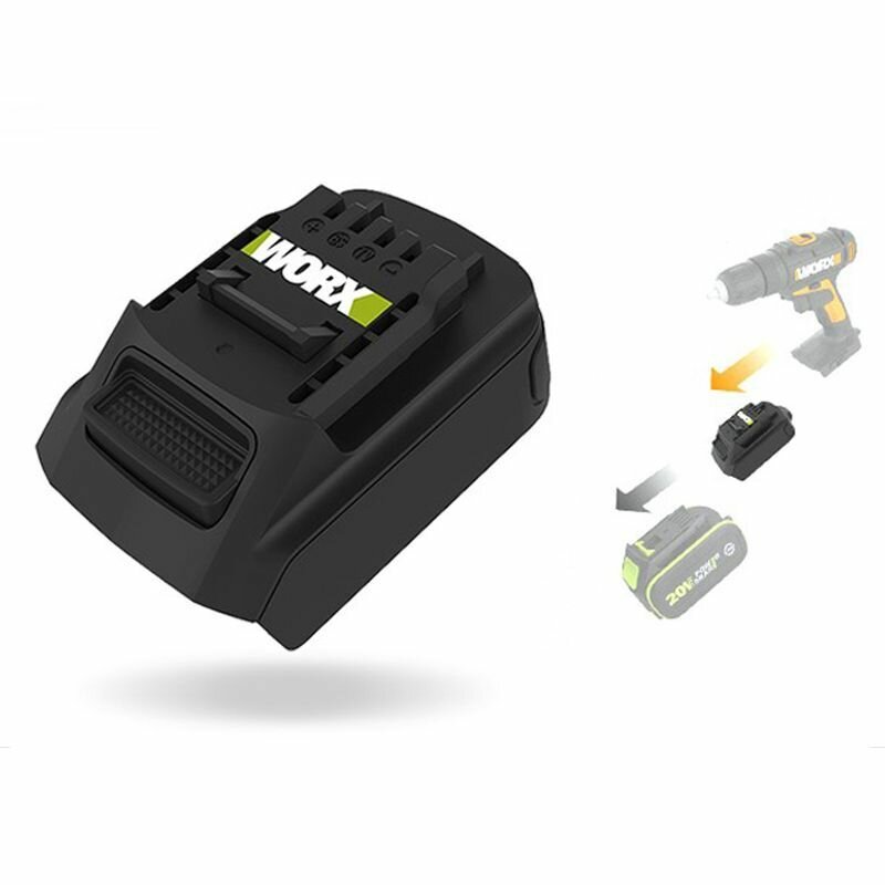 Оригинальный адаптер для аккумулятора WORX, Для зеленых 5-контактных аккумуляторов worx 20 В