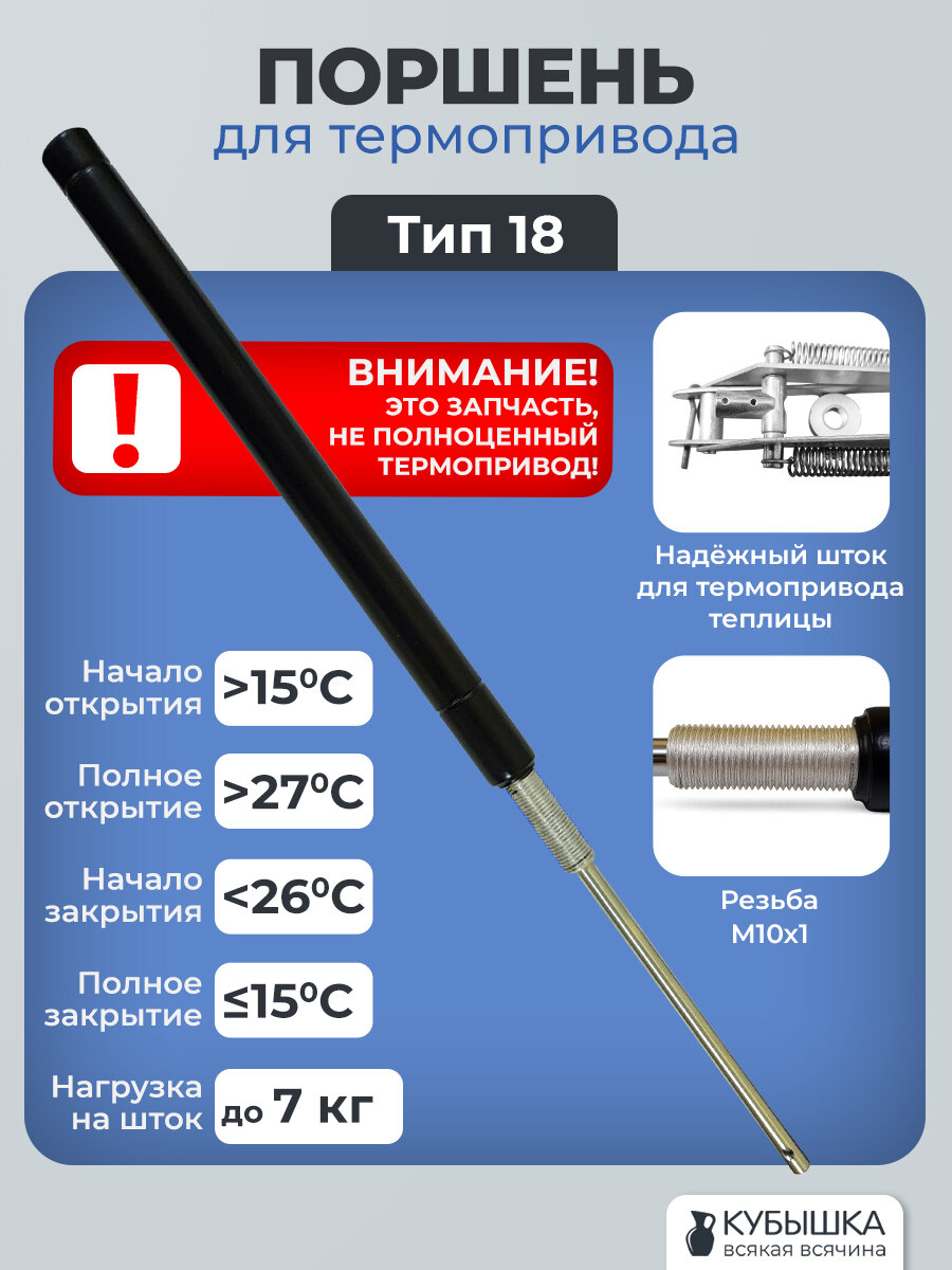 Поршень для термоприводов для теплиц ТП-02 Mod2 и Green Helper. Температура начала открытия 15°С