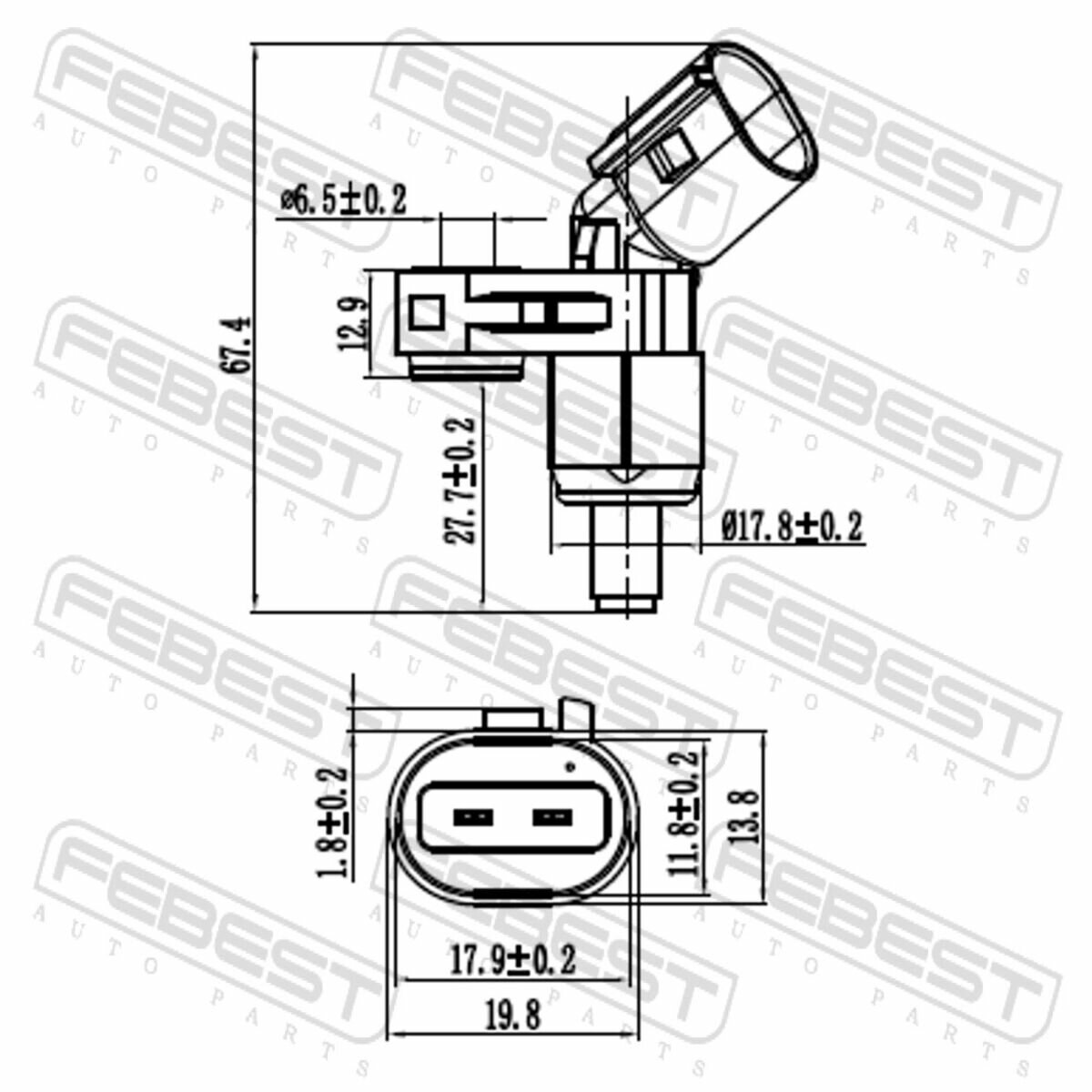 Датчик Abs(Febest 23606-003)