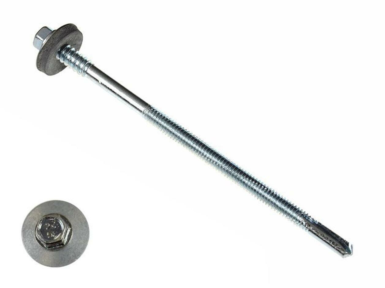 Саморез для сэндвич панелей 4,5 х 180 мм, из оцинкованной стали, в упаковке 100 штук