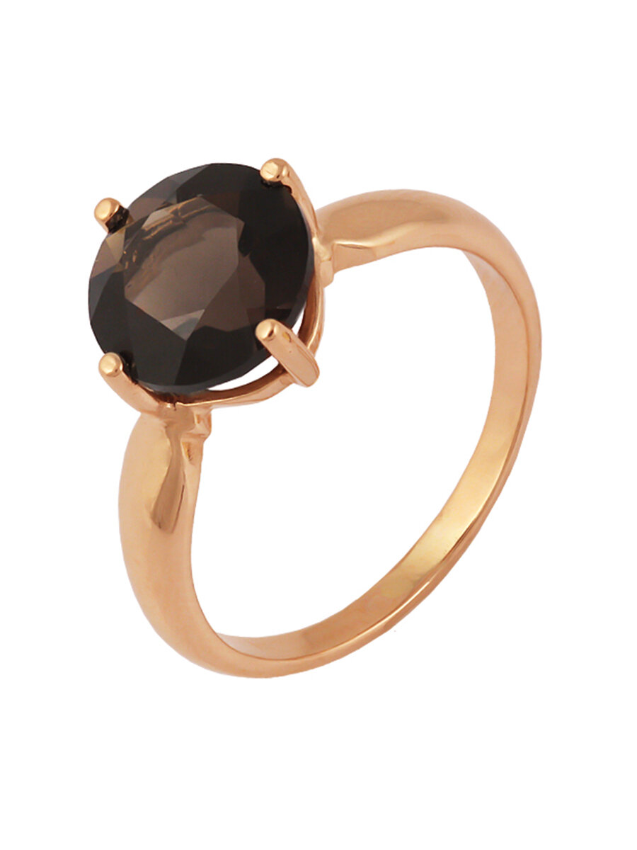 Кольцо, красное золото, 585 проба, раухтопаз