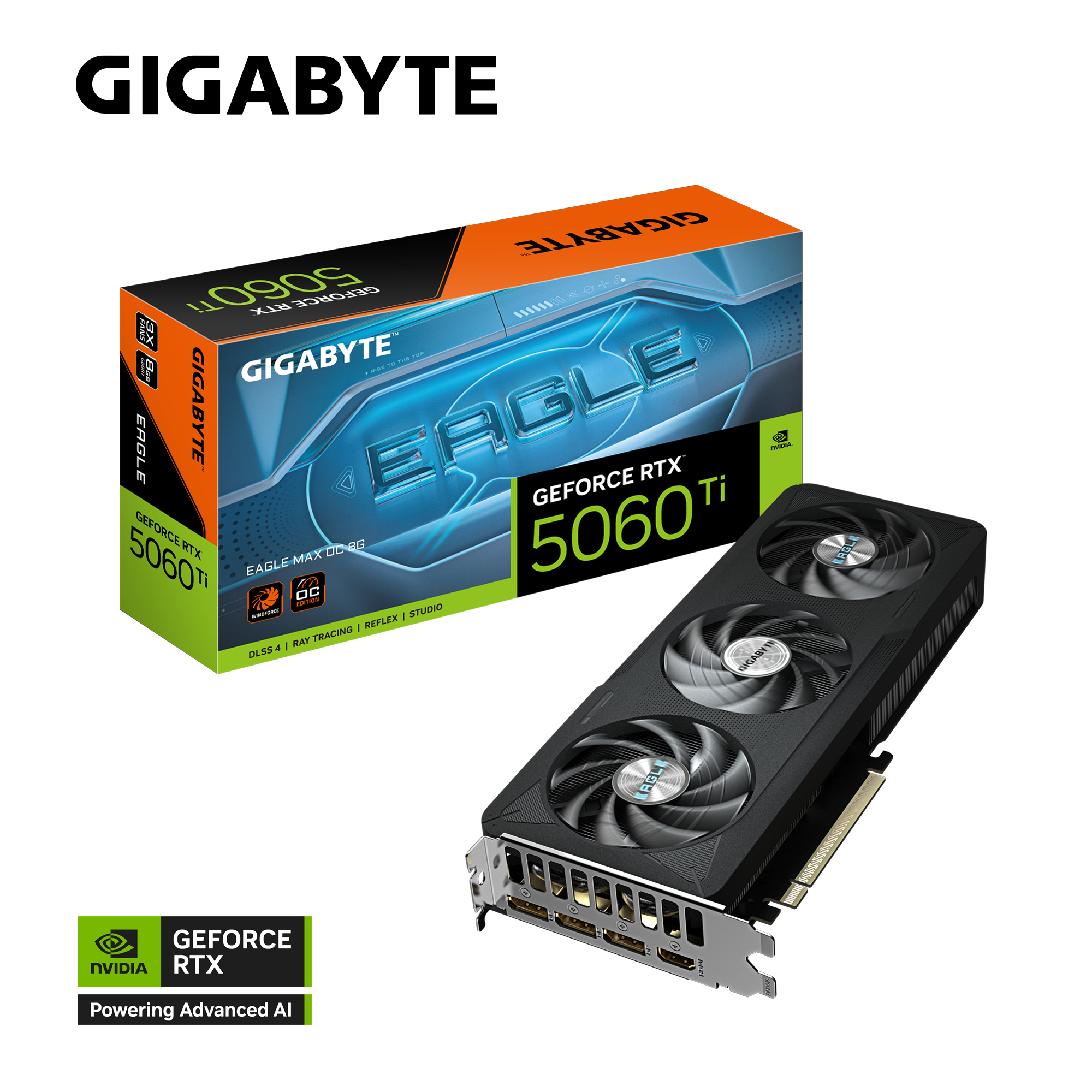 Видеокарта GIGABYTE GeForce RTX 5060 Ti EAGLE MAX OC 8GB (GV-N506TEAGLEMAX OC-8GD)