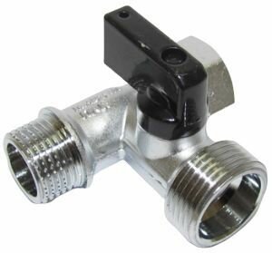 Кран шаровый тройной 1/2"- 3/4"-1/2", ВНН BUGATTI