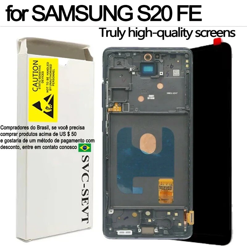 Дисплей Super AMOLED Black No Frame для Samsung S20 FE SM-G780