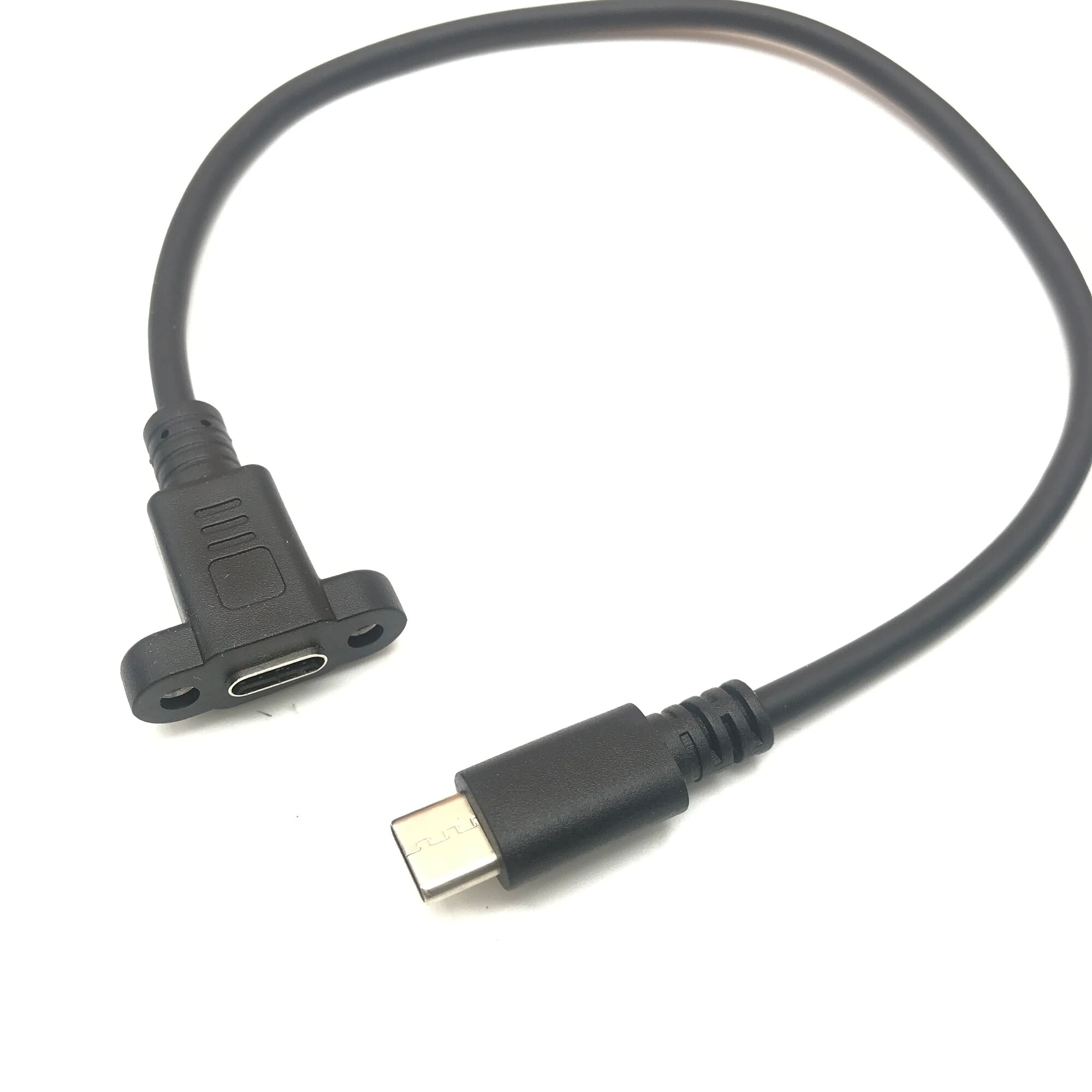 Кабель-удлинитель Micro-USB 2,0 со штекером «папа» и разъемом Type-c USB 2,0 «Мама», 17 мм, с винтами и панельным креплением, 0,3 м