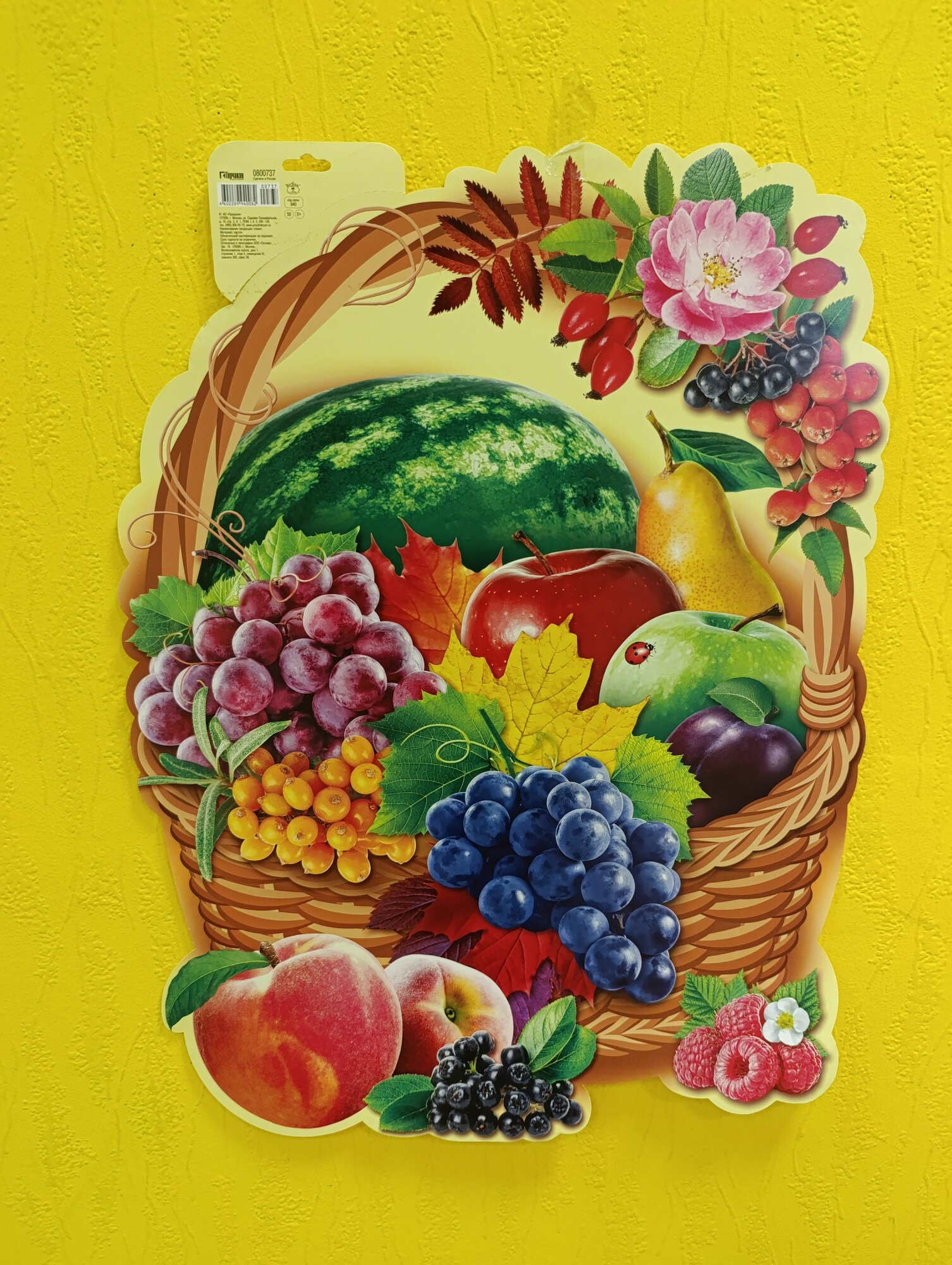 Плакат "Корзина фруктов и ягод" 45*57 см Праздник