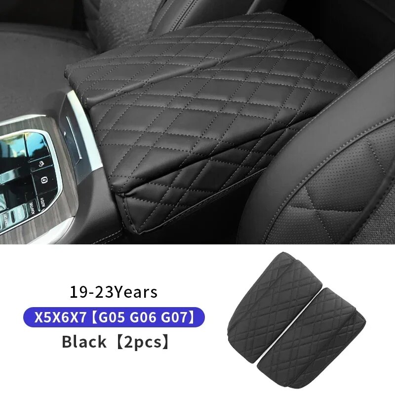 Накладка на подлокотник из искусственной кожи для BMW серии 5 G30 G38 G32 6GT F34 3GT F30 F10 F15 F16 F25 X3X5X6X7 LHD Авто аксессуары для интерьера G05 G06 19-23 Black