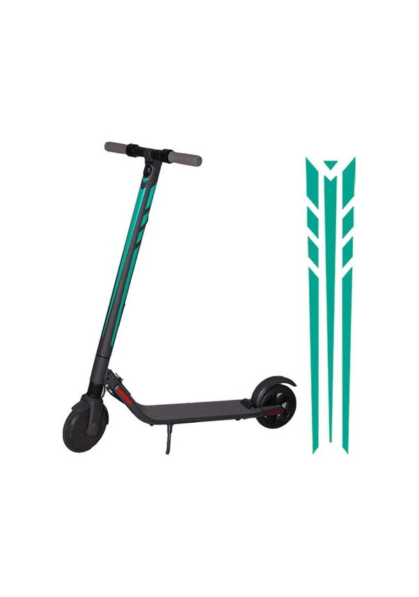 Комплект светоотражающих наклеек из ПВХ для предупреждения о вождении в ночное время для электросамокатов Ninebot E22/Es1/Es2/Es4 - зеленый