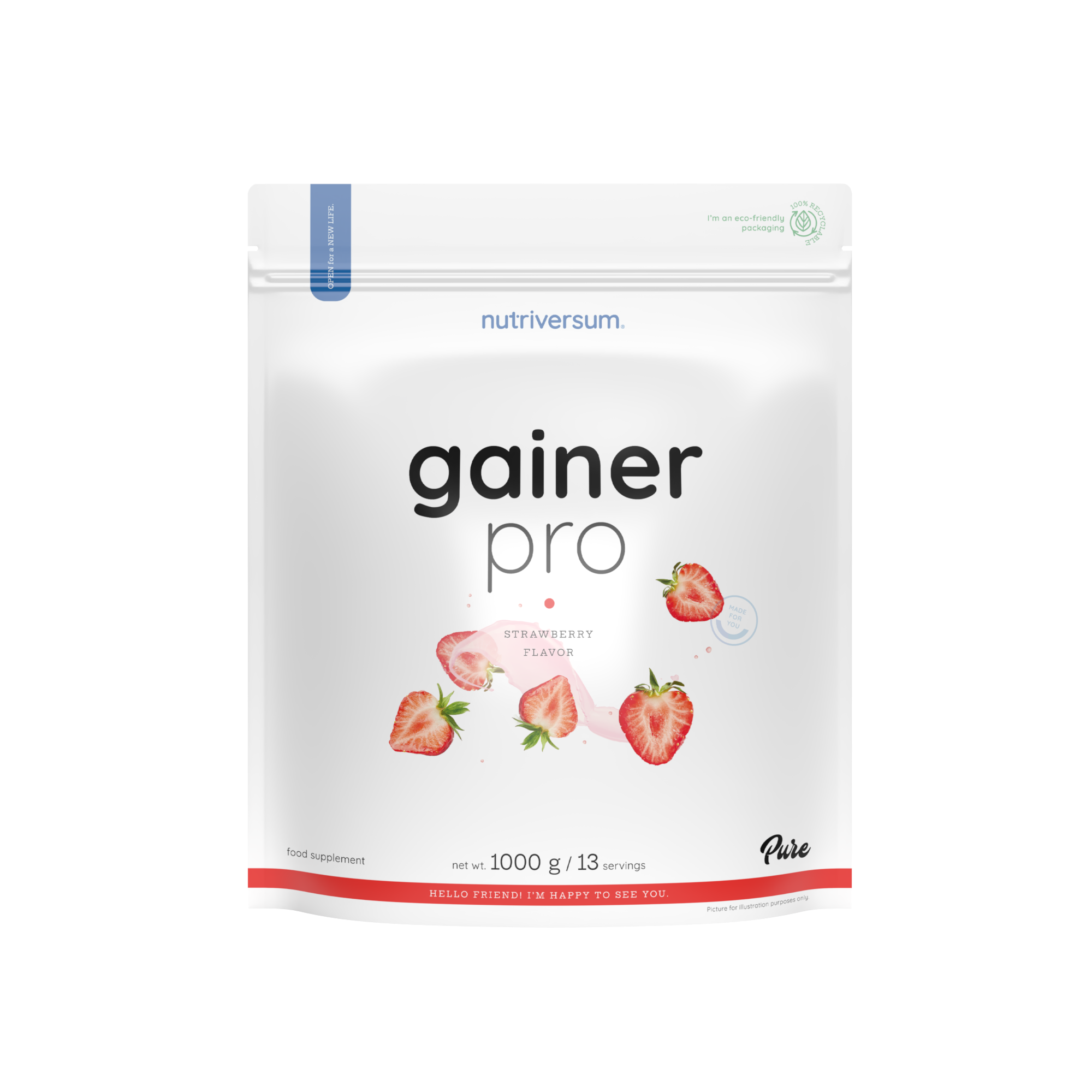 Nutriversum Gainer PRO Гейнер 1000 г со вкусом клубники