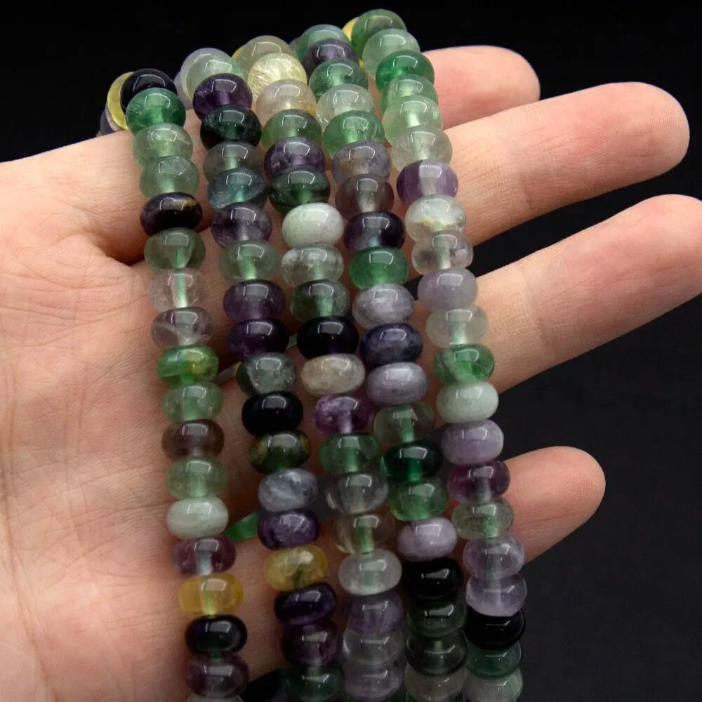 1 нить фиолетового флюорита в форме счетов из натурального полудрагоценного камня, свободная нить из бисера, браслет «сделай сам», ожерелье, серьги, изготовление ювелирных изделий