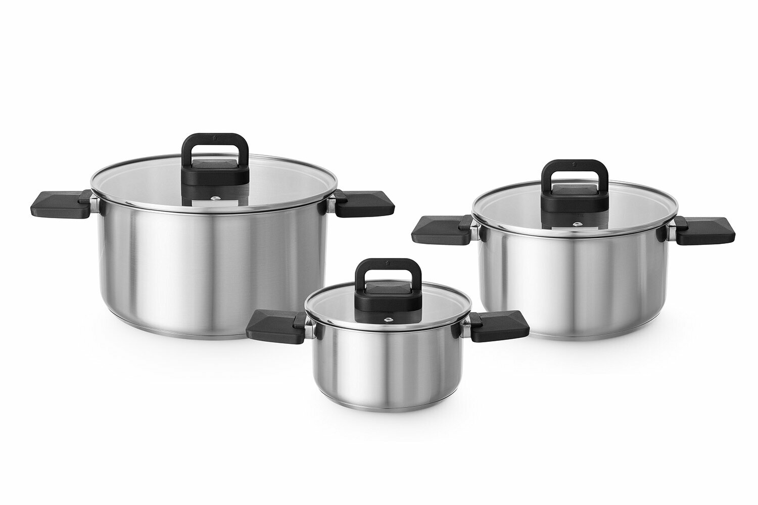 Набор посуды HOFF Compact XC-FC11, 6 предметов, со складными ручками, цвет чёрный