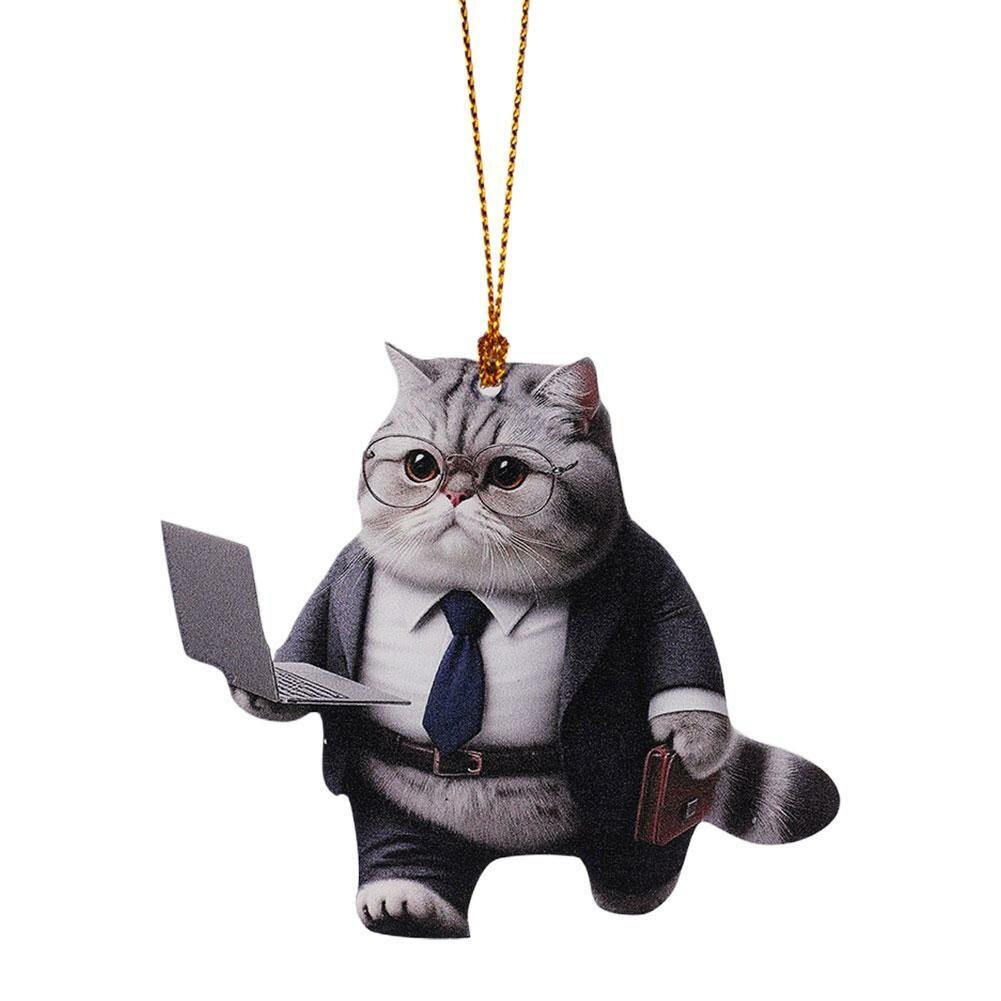 2D акриловый подвесной автомобильный кулон, украшение для зеркала заднего вида, компактный орнамент в форме кошки, милые кошки, декор интерьера