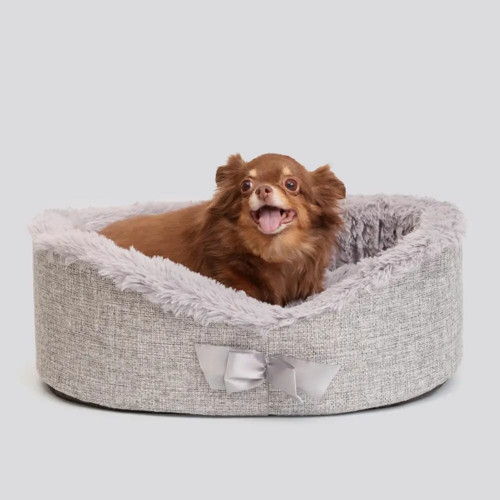 RURRI Лежанка овальная для кошек и собак мелких пород Крис, 55х45х19 см, серый