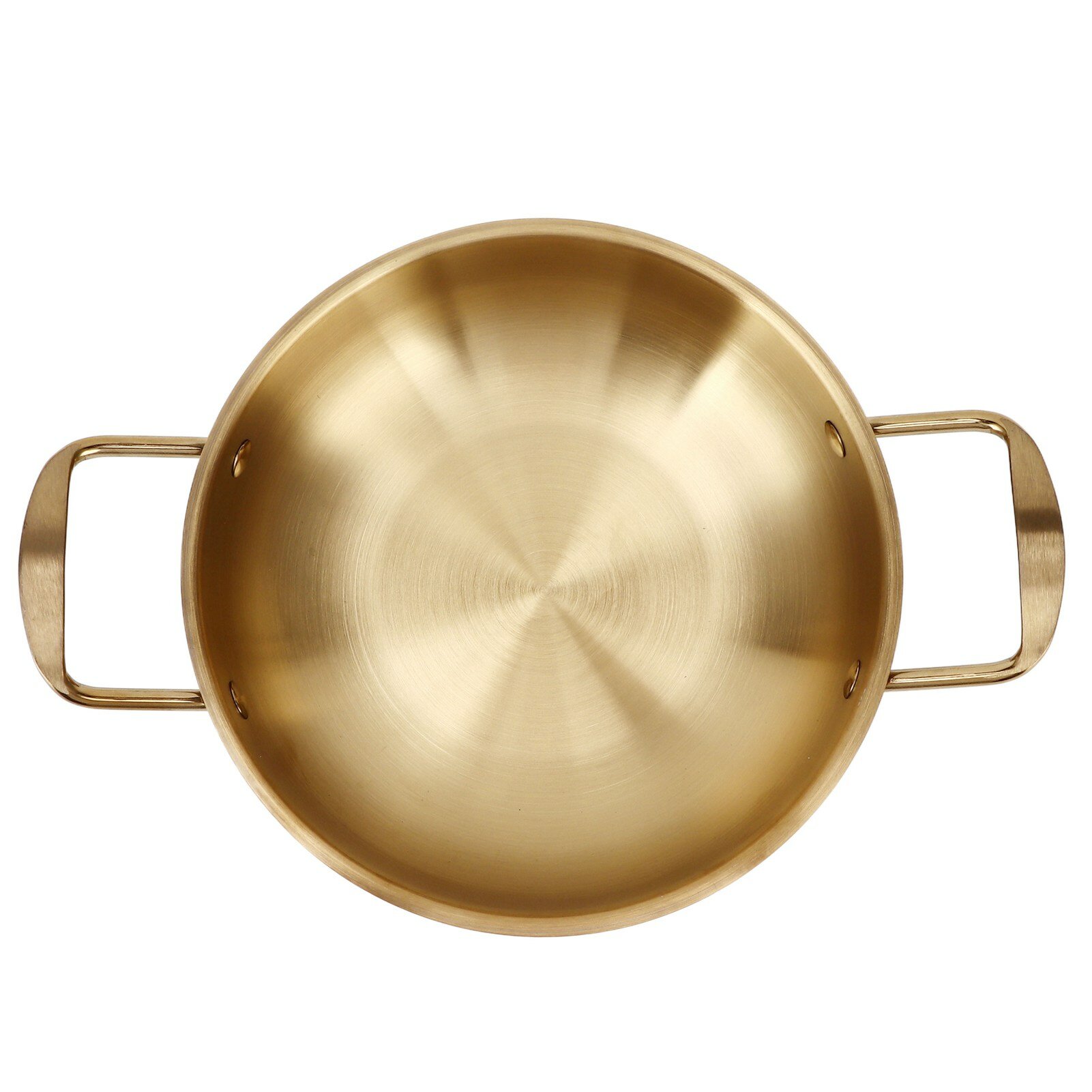 Золотая корейская кастрюля для рамэна, кастрюля для лапши из нержавеющей стали, портативная кухонная кастрюля для домашнего использования, 18 см/7,1 дюйма