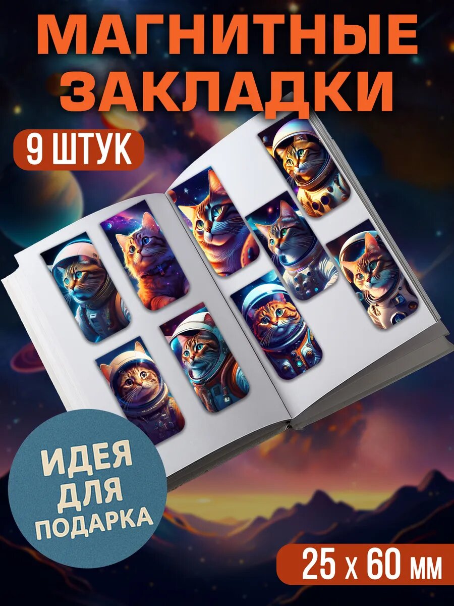 Набор магнитных закладок, 9 штук