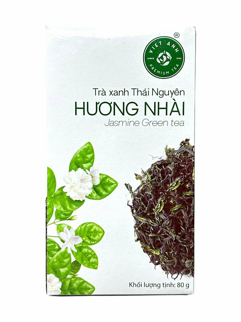 Чай Huong Nhai Tra Xanh, зеленый, с жасмином, вьетнамский, листовой, 80 г