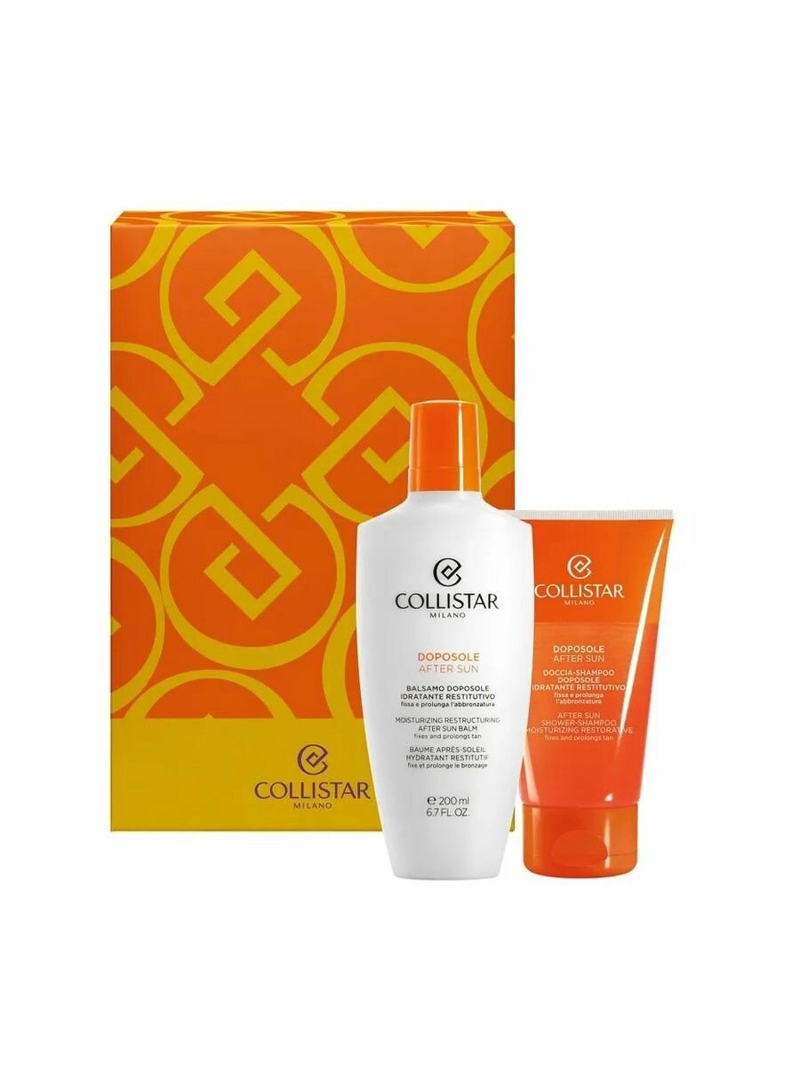 Collistar - Набор 2025 After Sun Balsam, Увлажняющий восстанавливающий бальзам после загара 200 мл + After-Sun Shower Shampoo, 150 ml