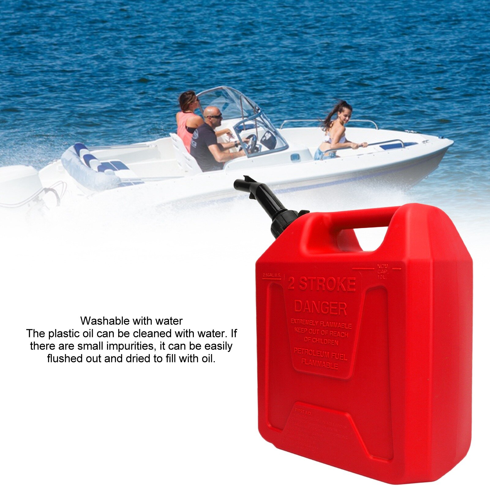 10 л топливный бак для хранения масла антистатический ударопрочный с автоматическим отключением безопасный портативный бензиновый бак для автофургона кемпера внедорожника скоростного катера красного цвета