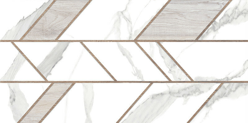 Керамическая плитка AltaCera Vertus Box Calacatta WT9BOX15 настенная 24,9х50 см белый, коричневый