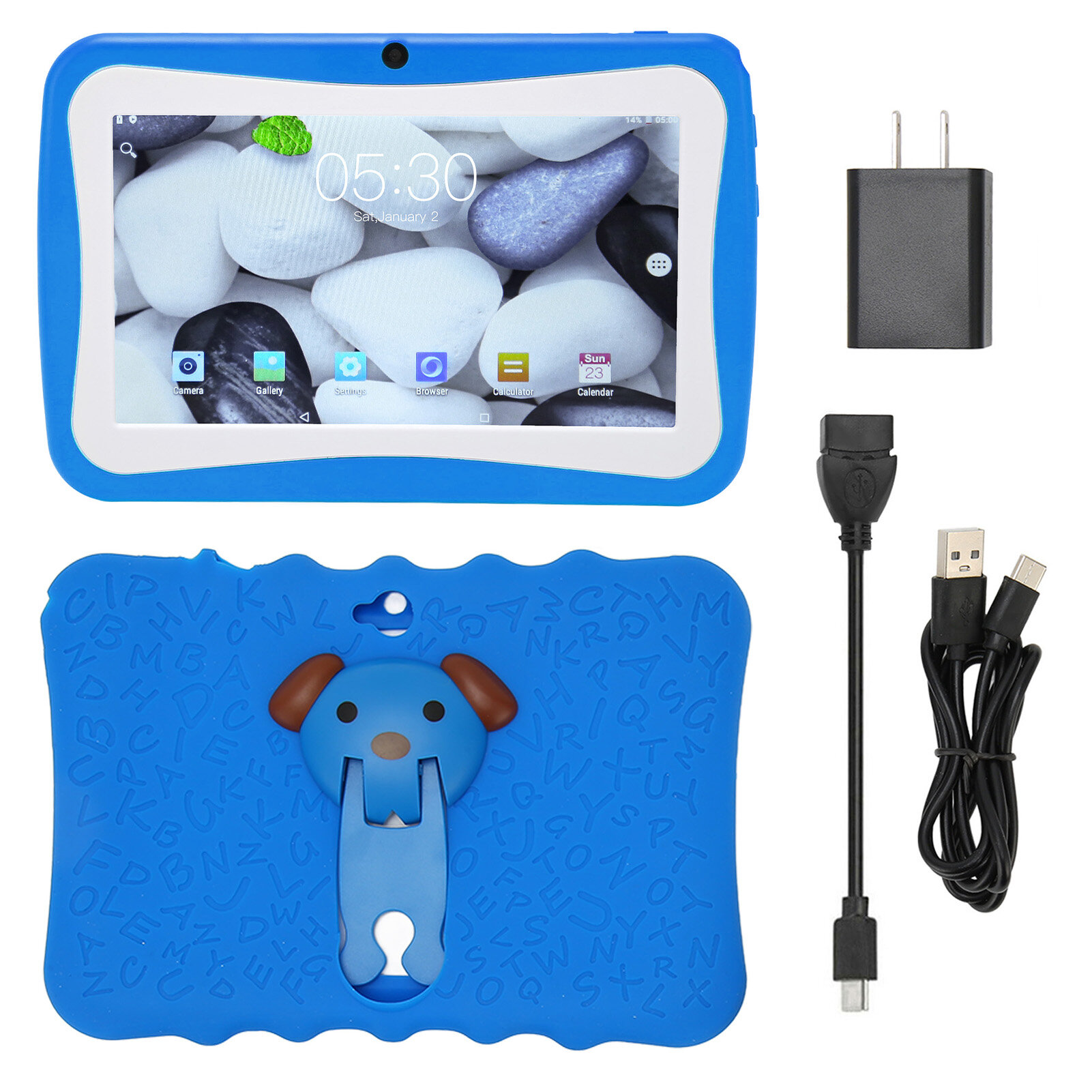 Детский планшет с диагональю 7 дюймов, Android 8.0, четырехъядерный процессор, 4 ГБ ОЗУ, 32 ГБ встроенной памяти, Bluetooth, Wi-Fi, аккумулятор 5500 мА ч, устройство, удобное для детей