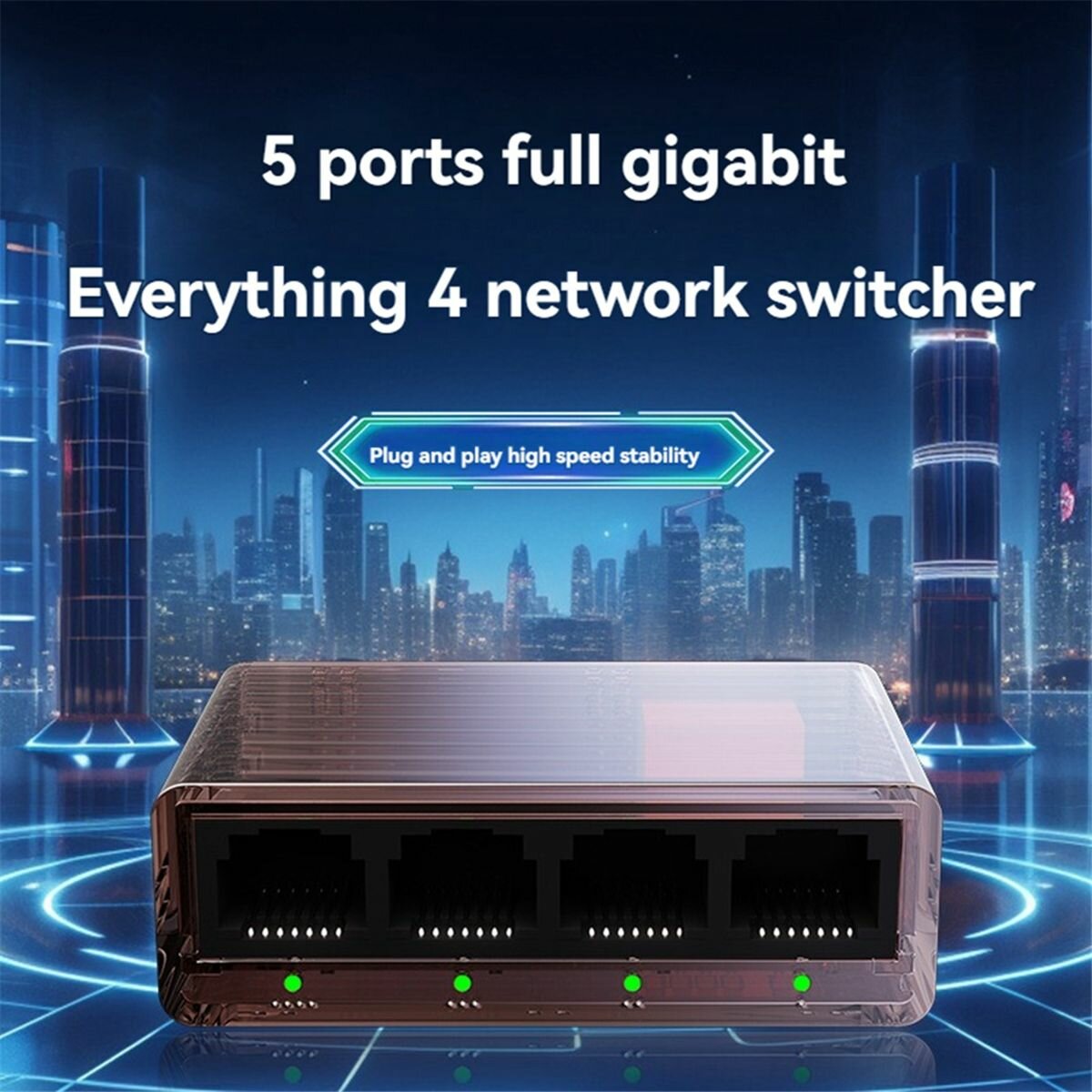 1000 Мбит/С Ethernet-Сплиттер 1 На 4 Ethernet-Адаптер RJ45 LAN Интернет