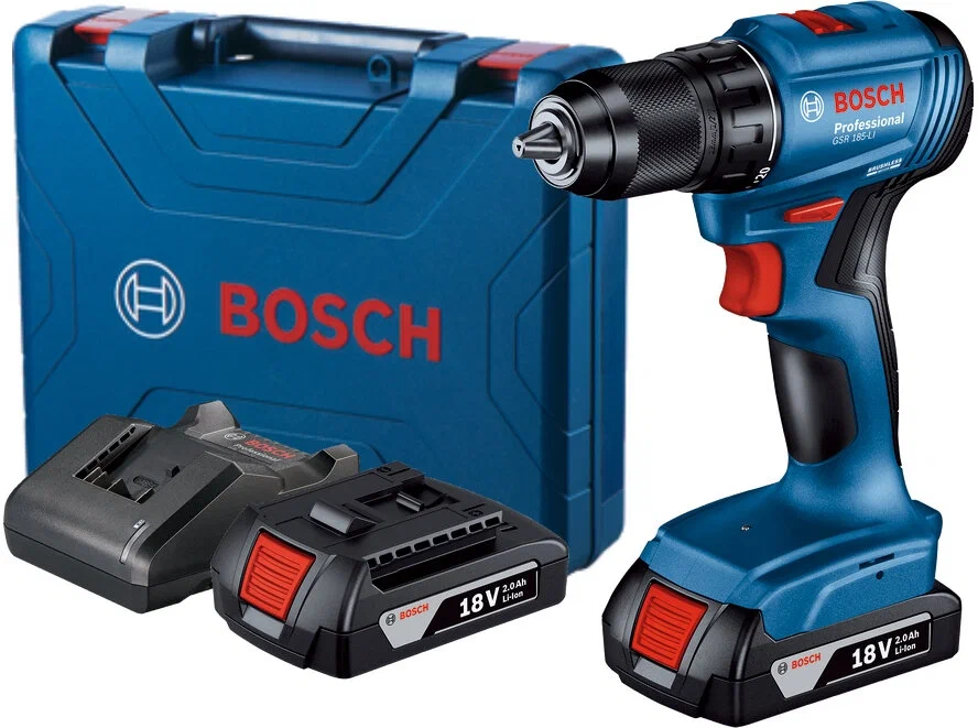 Дрель-шуруповерт Bosch GSR 185-LI аккум. патрон: быстрозажимной (кейс в комплекте) (06019K3000)