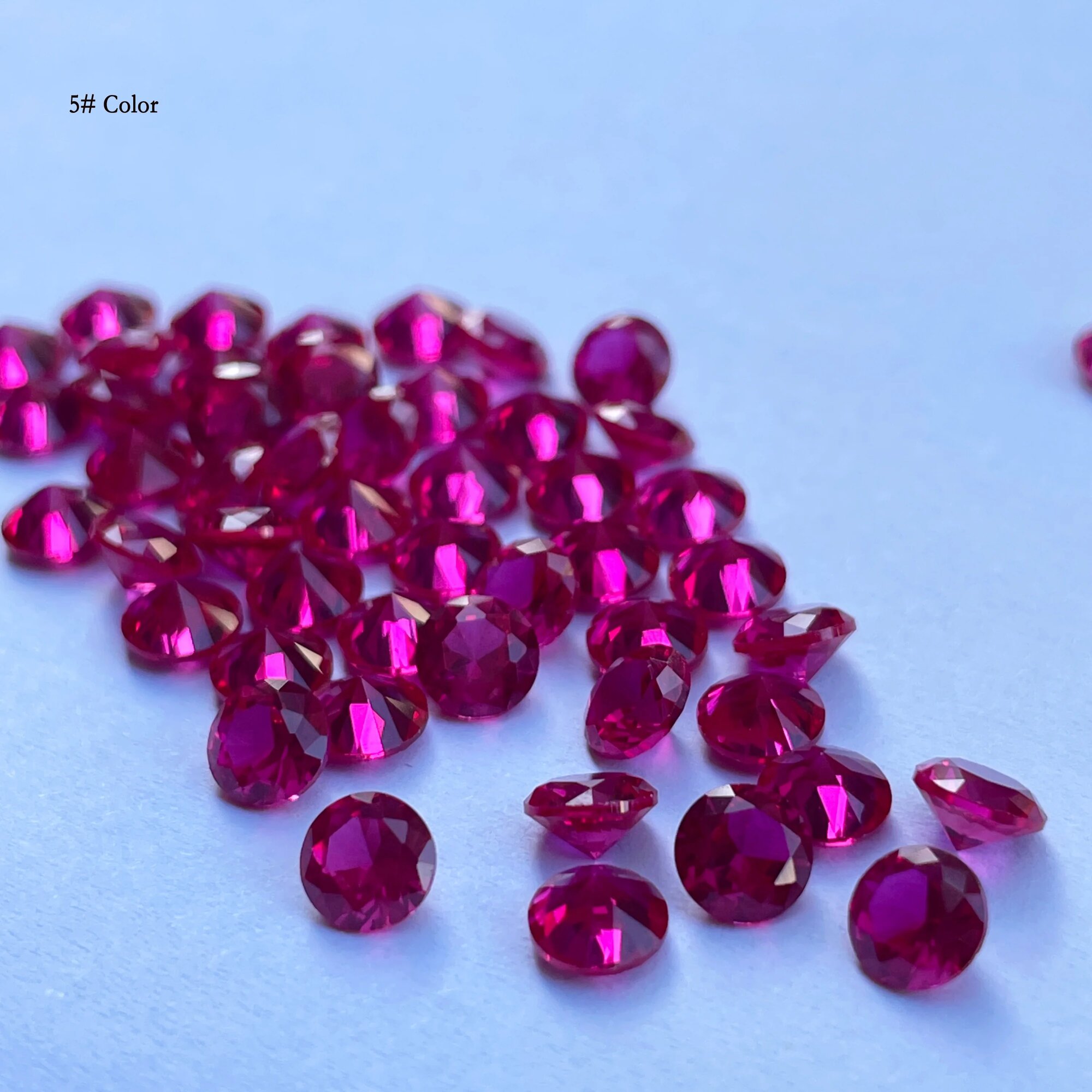 Синтетический красный корунд, 1.0~4.0 мм, 50/100 шт. 4.0mm(50pcs), Number 5 Color