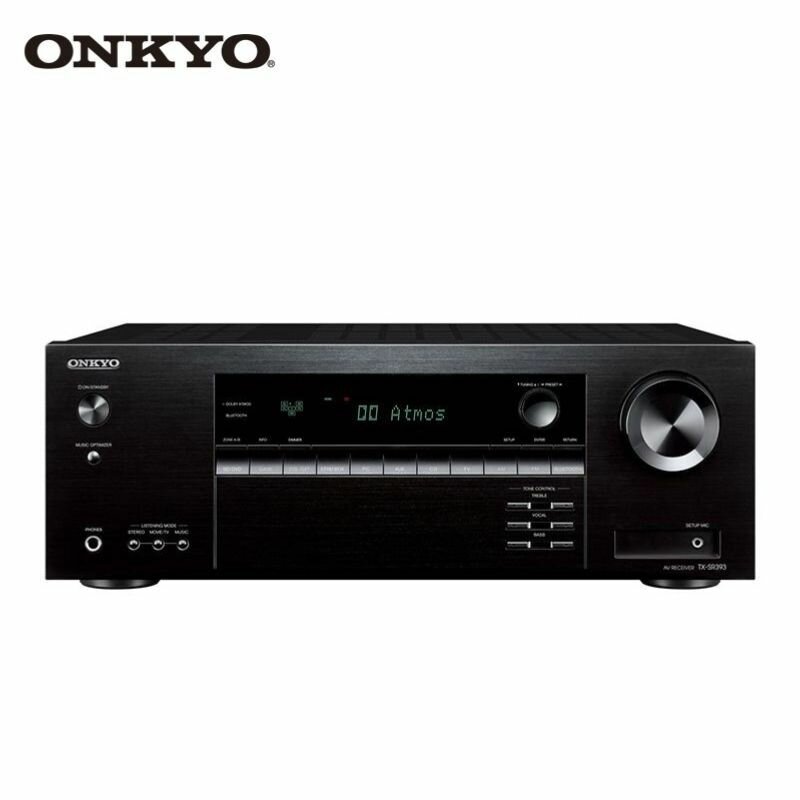5,2-канальный усилитель мощности ONKYO TX-SR393 поддерживает Dolby ATMOS, DTS: X, 4K, Bluetooth, Hi-Res