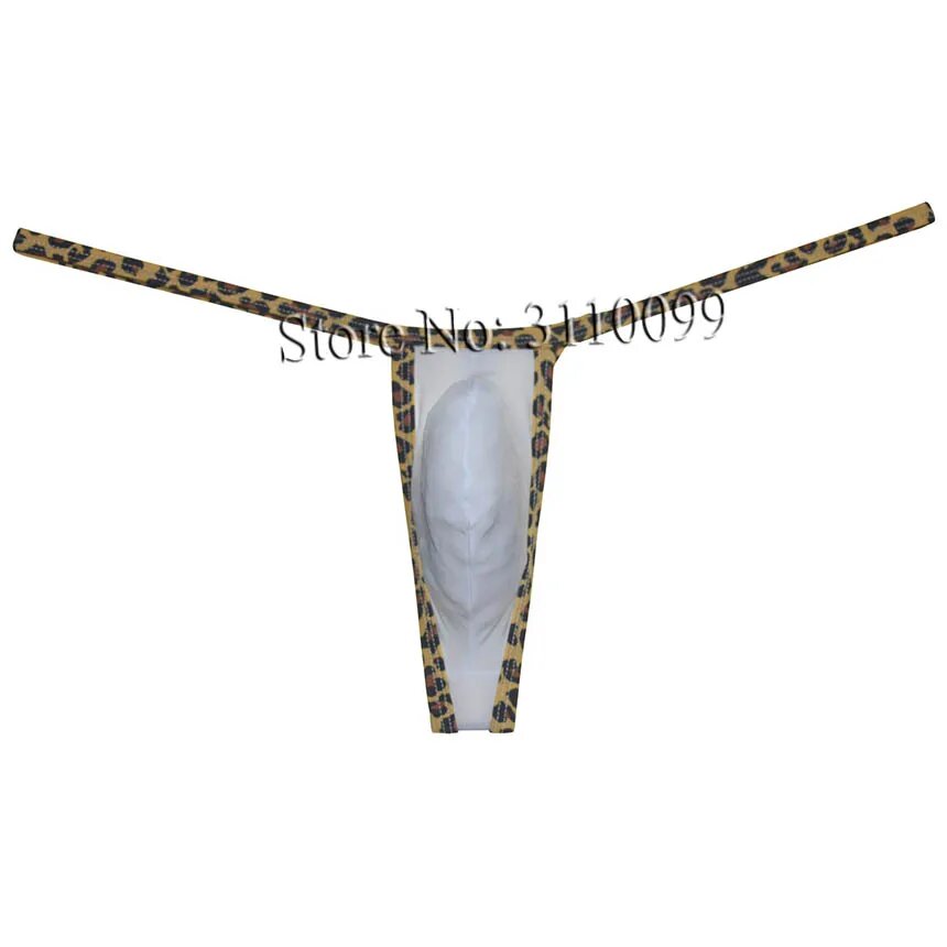 Мужские леопардовые стринги из вискозы XL, Белый, белый