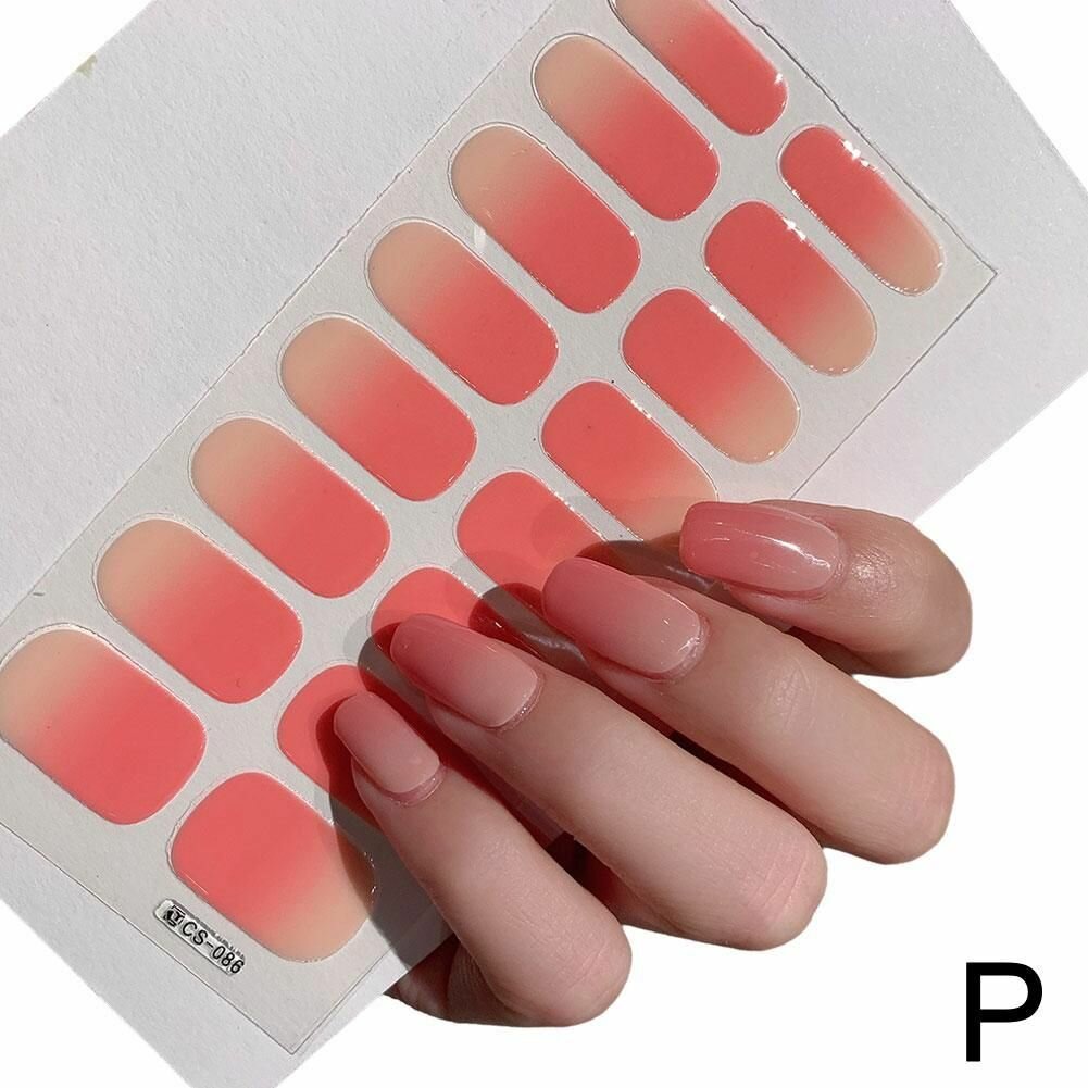 Набор накладных лаковых полосок, слайдеры для дизайна ногтей, наклейки на ногти 16 шт.