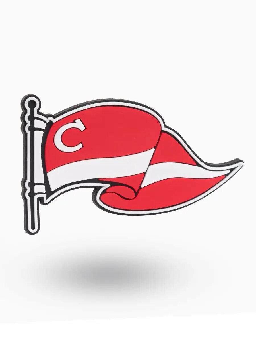 Магнит на холодильник "Спартак", фигурный, резина, 7,5x4 см, красный