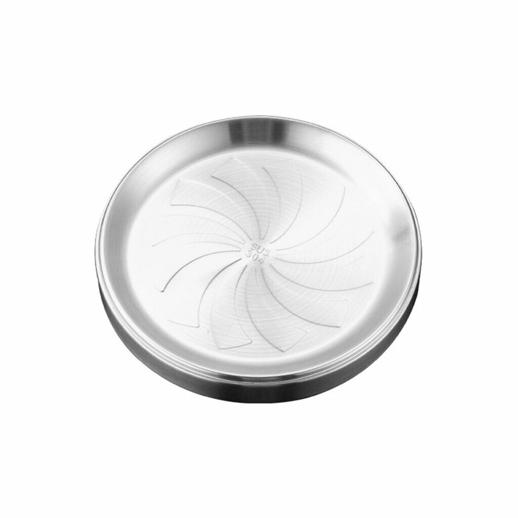 Двухслойное блюдо из нержавеющей стали 304, блюдо из костей-серебро-20 см