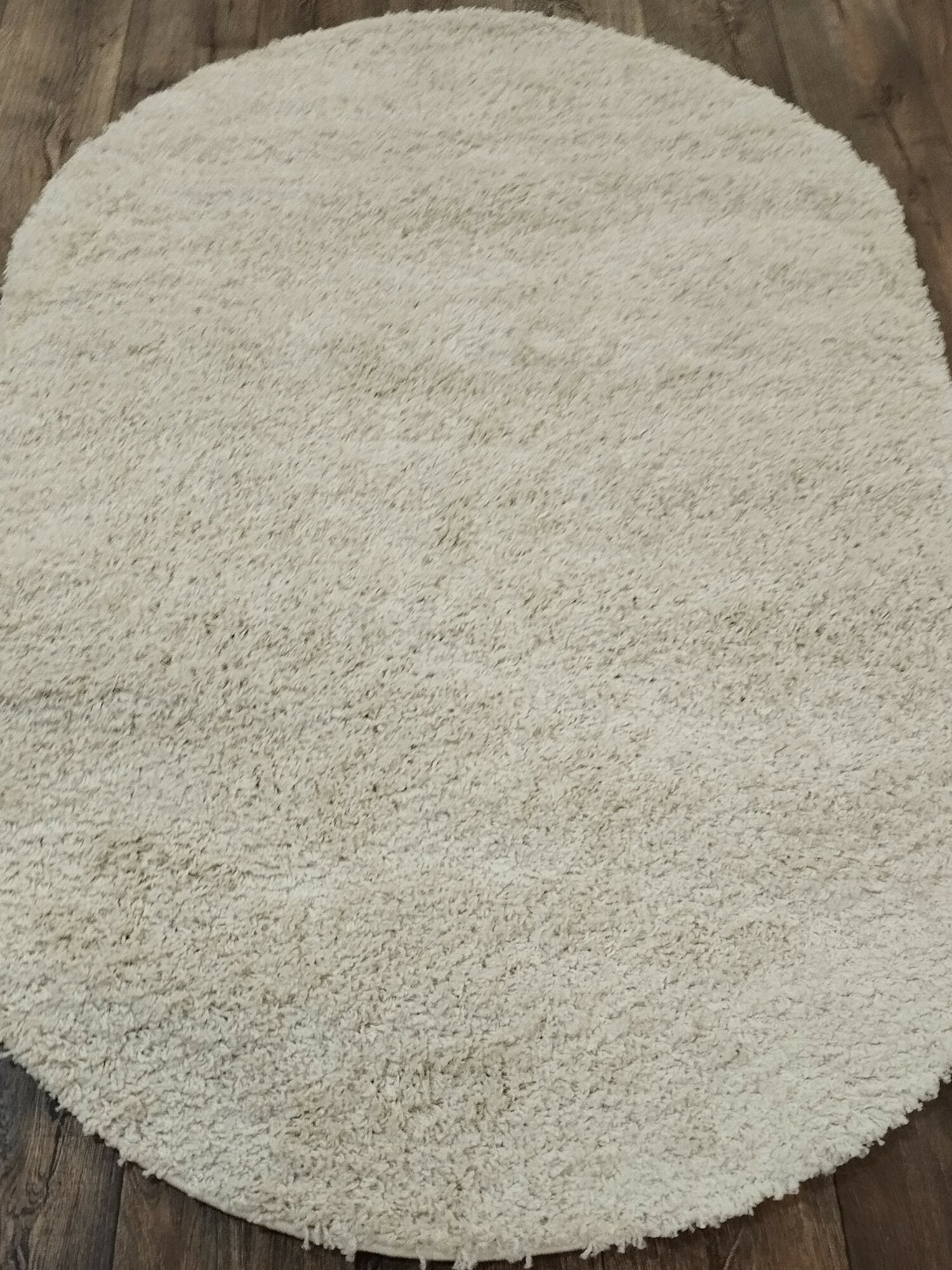 Ковер на пол овальный пушистый, в гостиную, спальню, детскую, Moldabela Shaggy VIVA30, 34100, серебро, 1.2*1.8 м