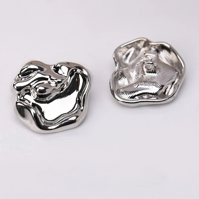 10 шт. пуговицы неправильной формы 15/19/23 мм, металлические пуговицы золотого/серебряного цвета, аксессуары для женской одежды