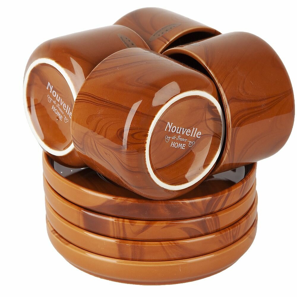 Набор чайный Wooden Grain фарфор 200мл 8пр. Nouvelle