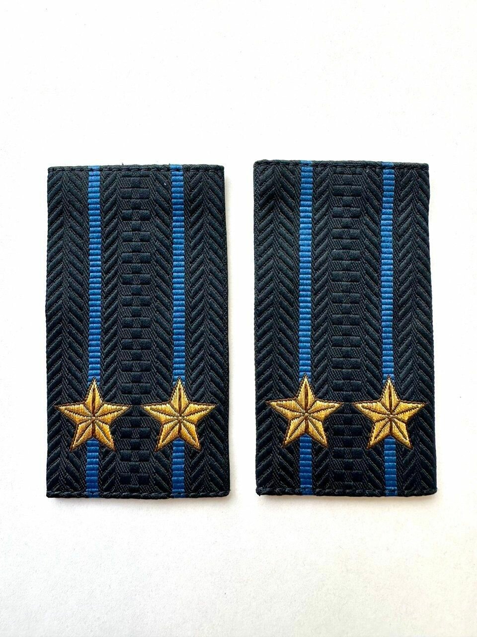 Фальш погоны Юстиции темно-синие с вышивкой звание Подполковник