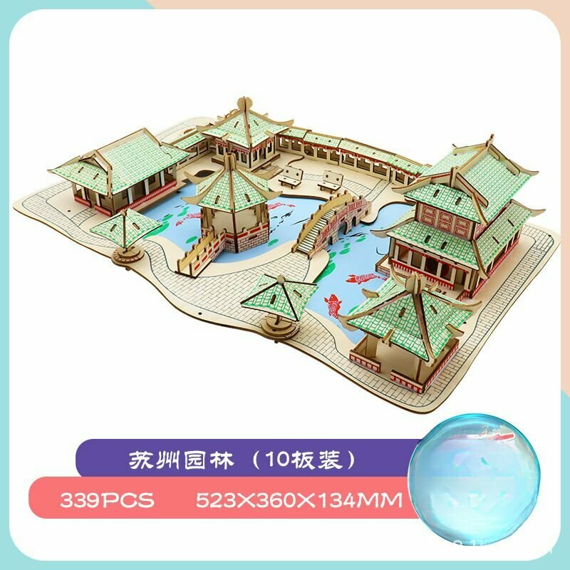 Деревянная модель, древняя китайская архитектура, 3d-диорама