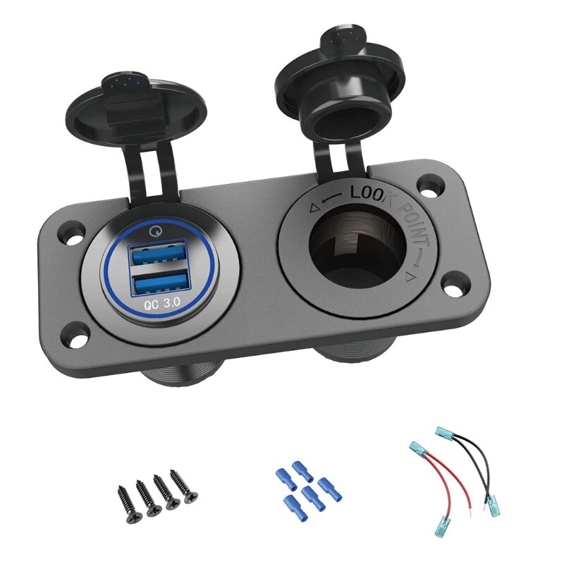 Быстрая Зарядка 3,0 Розетка Прикуривателя Разветвитель USB Зарядное Устройство Водонепроницаемый Адаптер Питания DIY Kit с USB-Портами