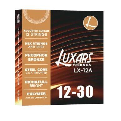 Струны для акустической гитары Luxars LX12-A