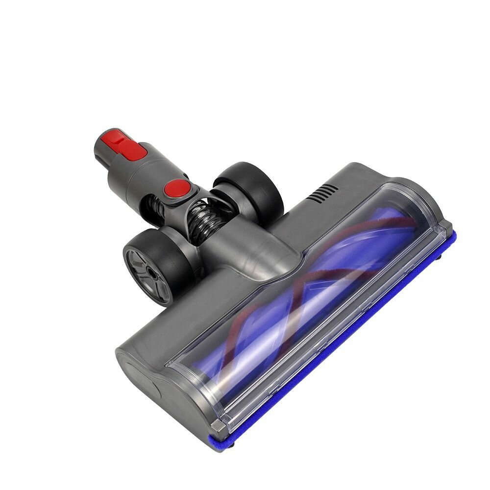 Турбощётка для пылесоса Dyson V7 V8 V10 V11 V15. Насадка со светодиодной подсветкой и V-образным расположением щетинок на валике. Щетка для ковров, ковровых покрытий, ламината, паркета и плитки.