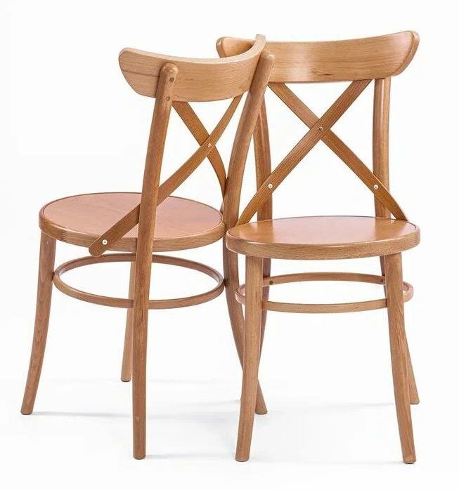 Деревянный стул венский Luna натуральный с твердым сиденьем