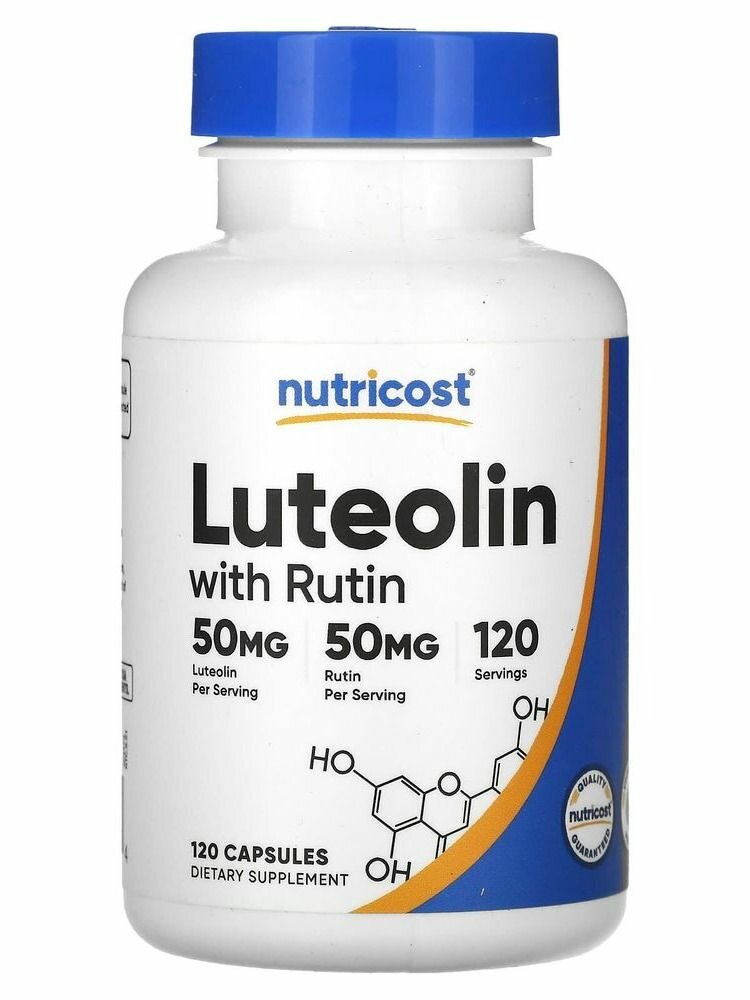 Лютеолин с рутином, 50 мг, 120 капсул, Nutricost
