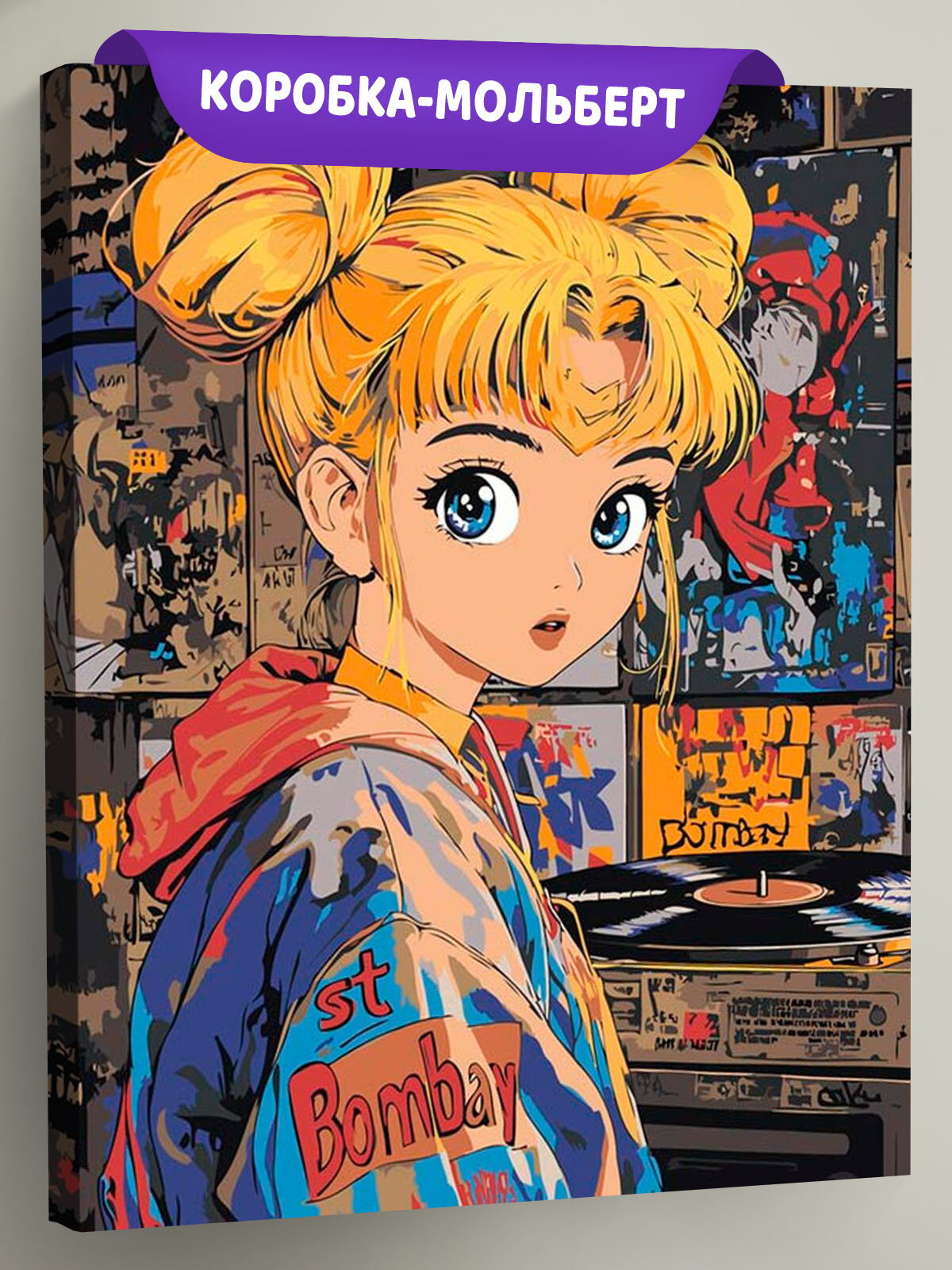 Картина по номерам на холсте с подрамником "Аниме Сейлор Мун Sailor Moon: винтаж арт" Раскраска 40x50 см, Девушка