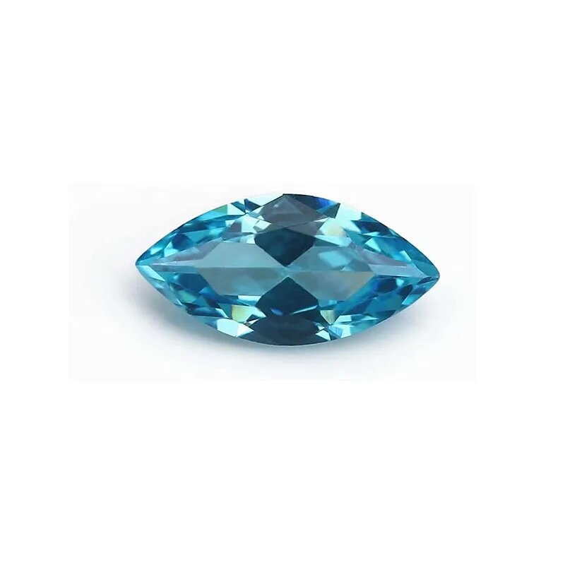 Фианит Sea Blue, маркиза 3x6 мм, 20 шт.