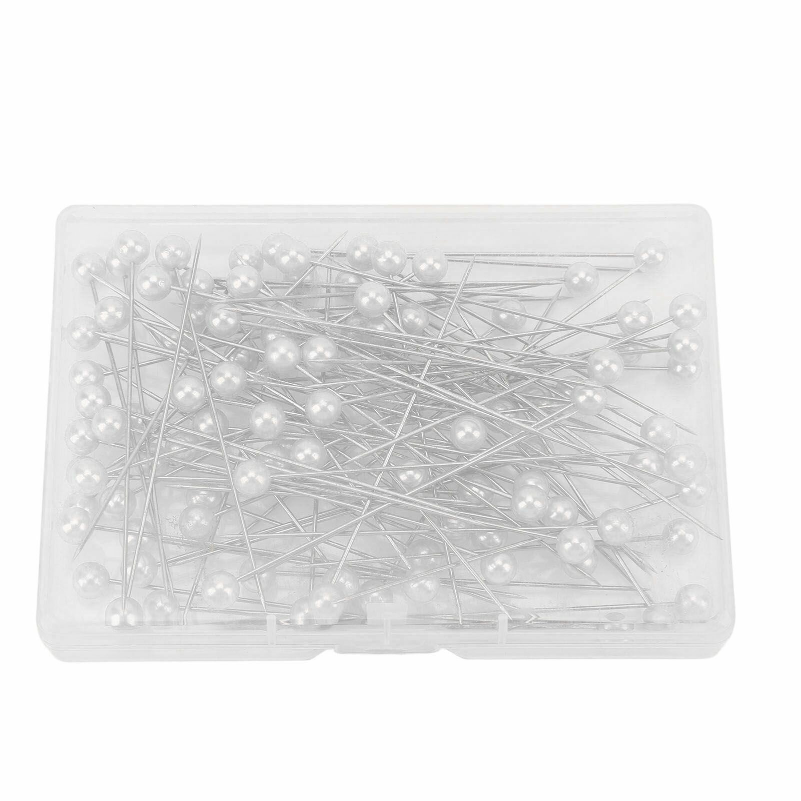 100 булавок перламутр белые 2 см