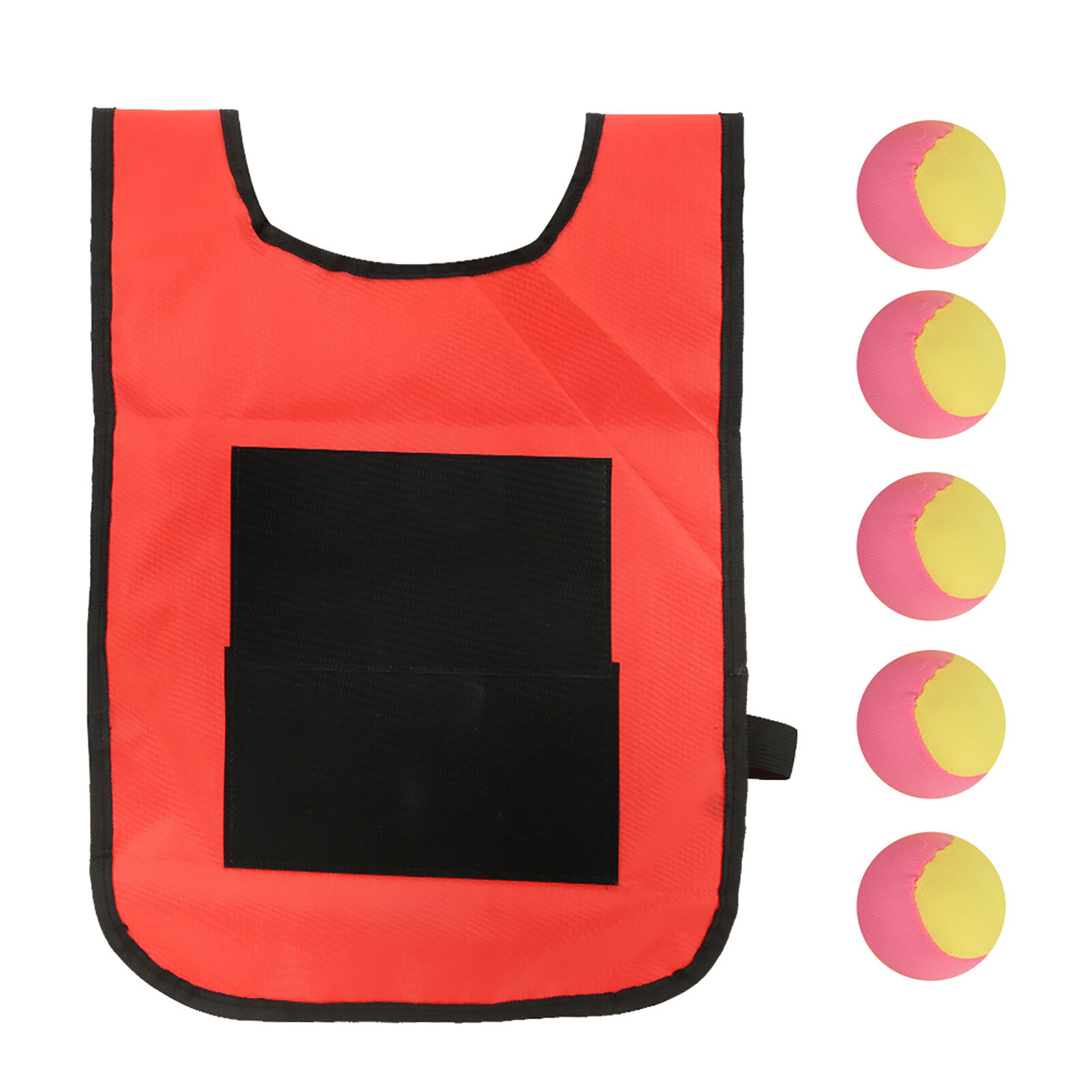 Dodgeball Tag Stickness Vest Outdoor Children Throwing Target Game with Balls for Kid red