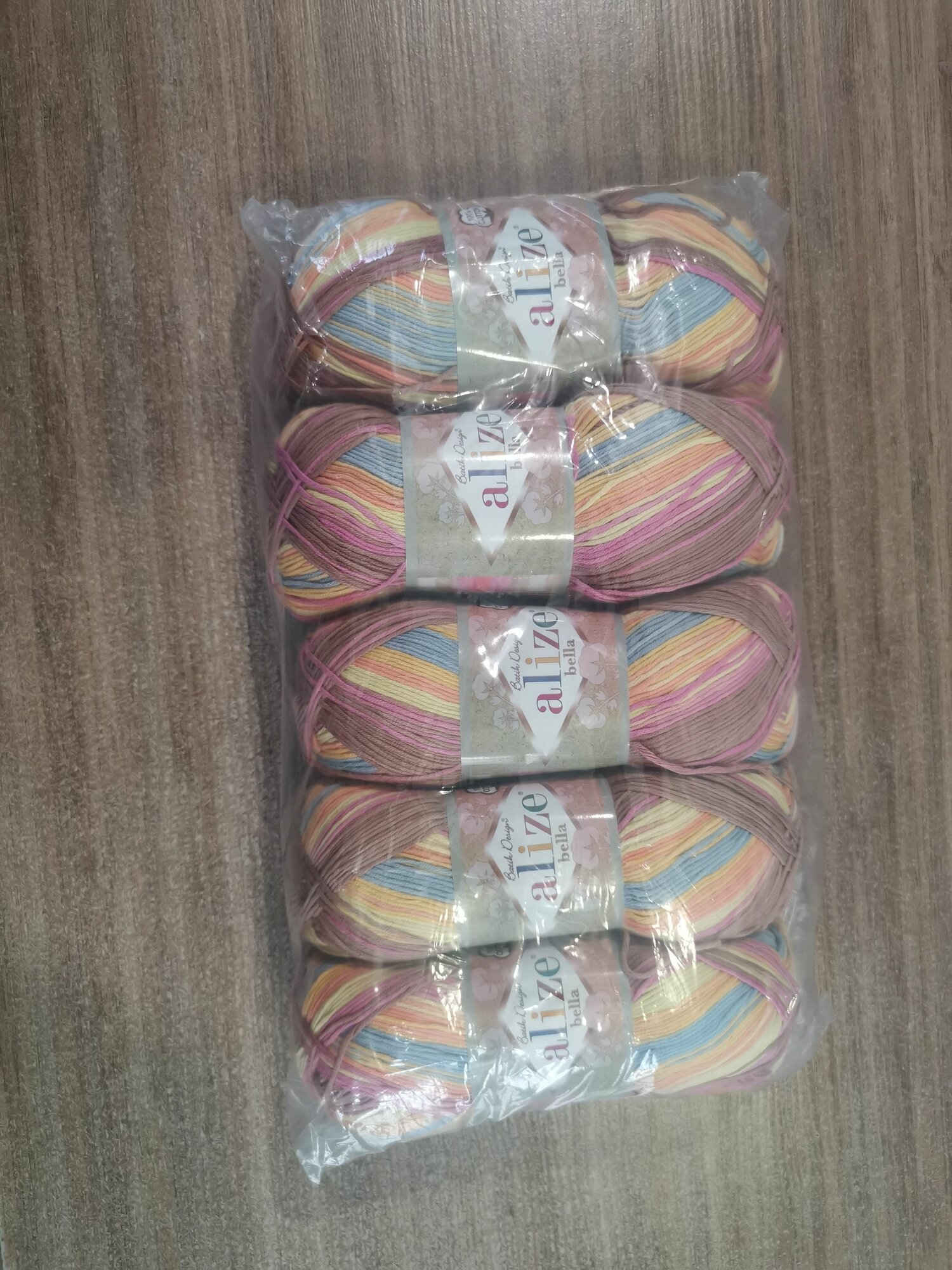 Белла Батик (Bella Батик Alize) упаковка 5 мотков 100 г. 360 м. 100% хлопок цвет 8096